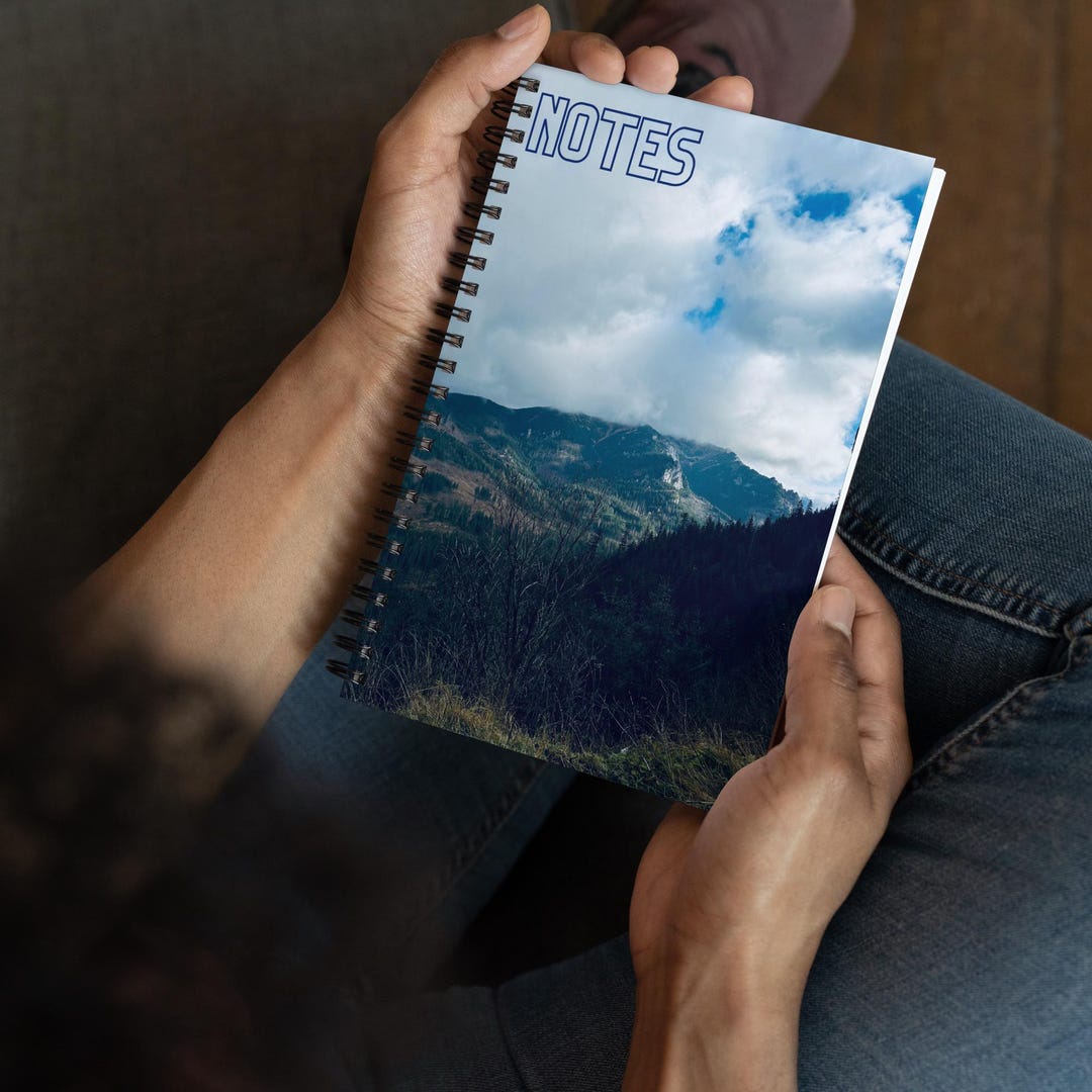 Dotted Page Spiral Notebook: Mountain Scene, Soft-touch Cover - Etsy