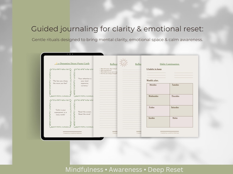 Dopamine Detox Journal – 14 Day Focus Reboot Printable With Daily ...