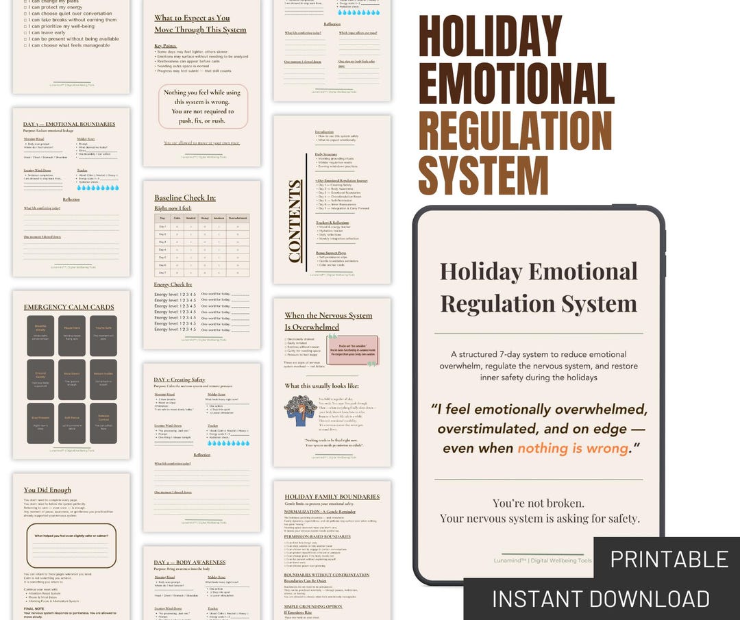 Holiday Calm Printable Kit | Stress Relief, Emotional Balance (digital ...