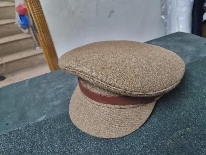 Vintage-style British Officer Costume Cap | Handmade Peaked Visor Hat ...