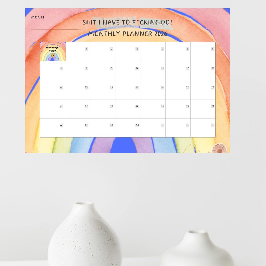 2026 Rude Adult Humour Monthly Planner – “shit I Have to F*cking Do” A5 ...
