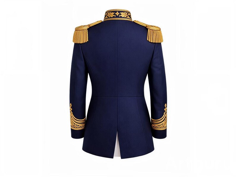 Men's Blue Wool Military Coat | Victorian Officer Style, Gold ...
