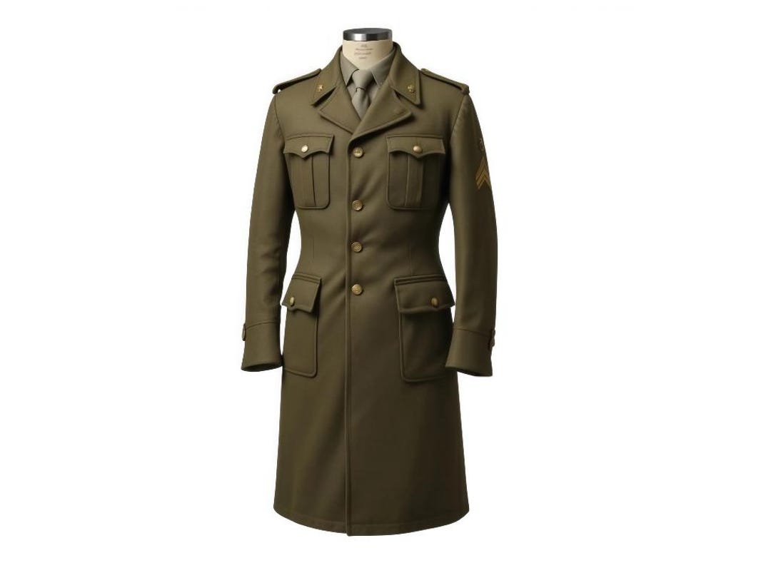 Vintage Military Long Coat | Classic Army Style Wool Overcoat | Men’s ...