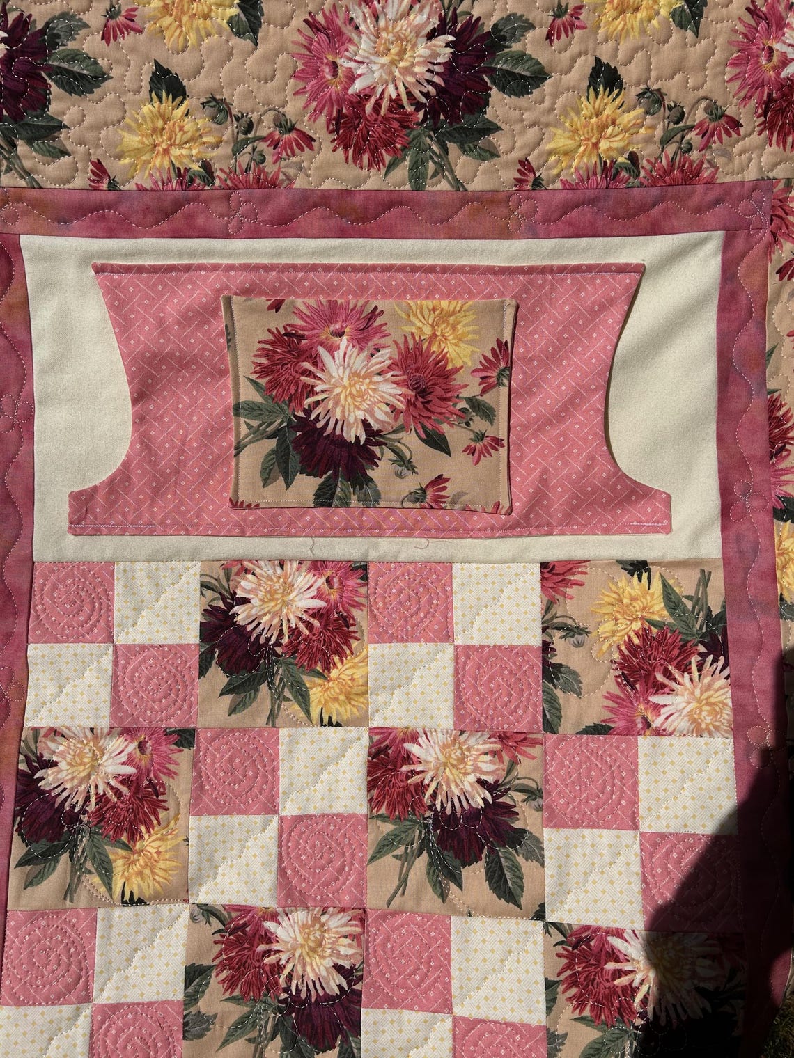 Fall Mums Lap Quilt With Pockets: Cotton Flannel Backing - Etsy