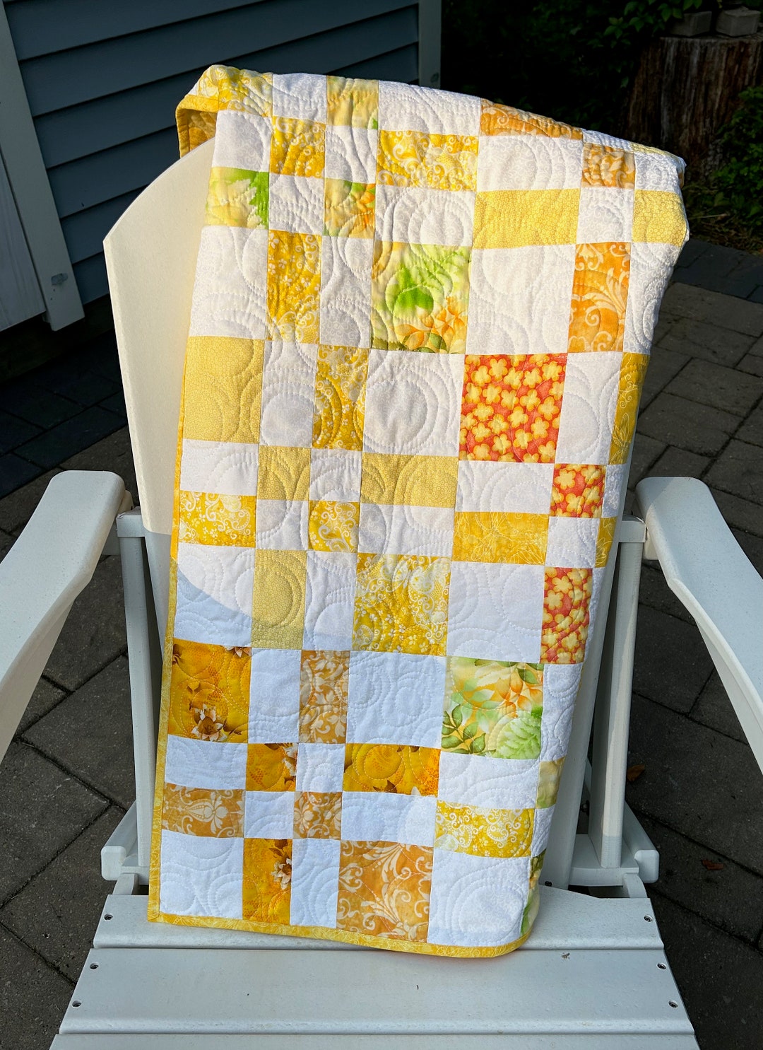 Yellow Disappearing Four Patch Baby Quilt - Etsy