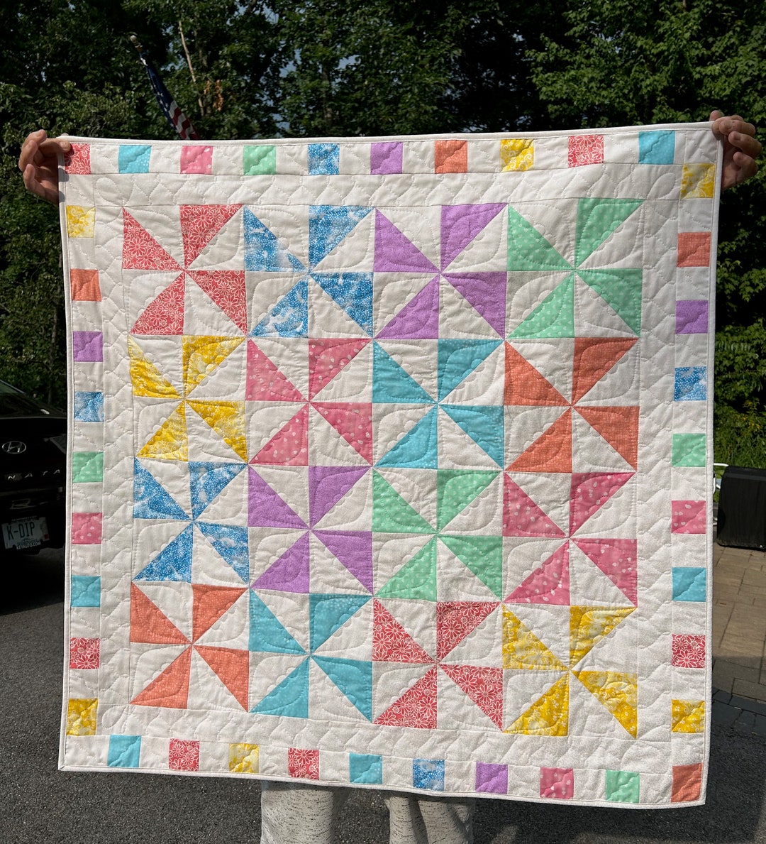 Pastel Pinwheel Baby Quilt - Etsy
