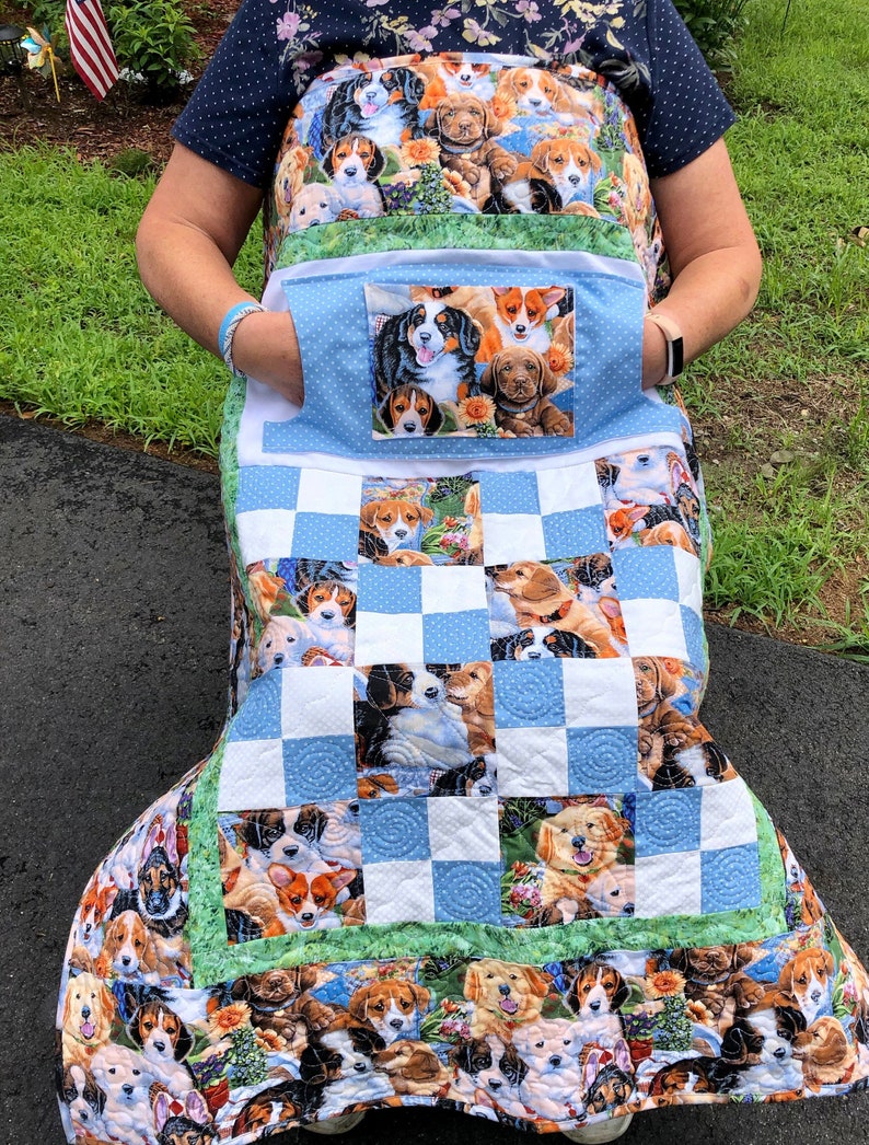 Puppy Love Lovie Lap Quilt With Pockets - Etsy