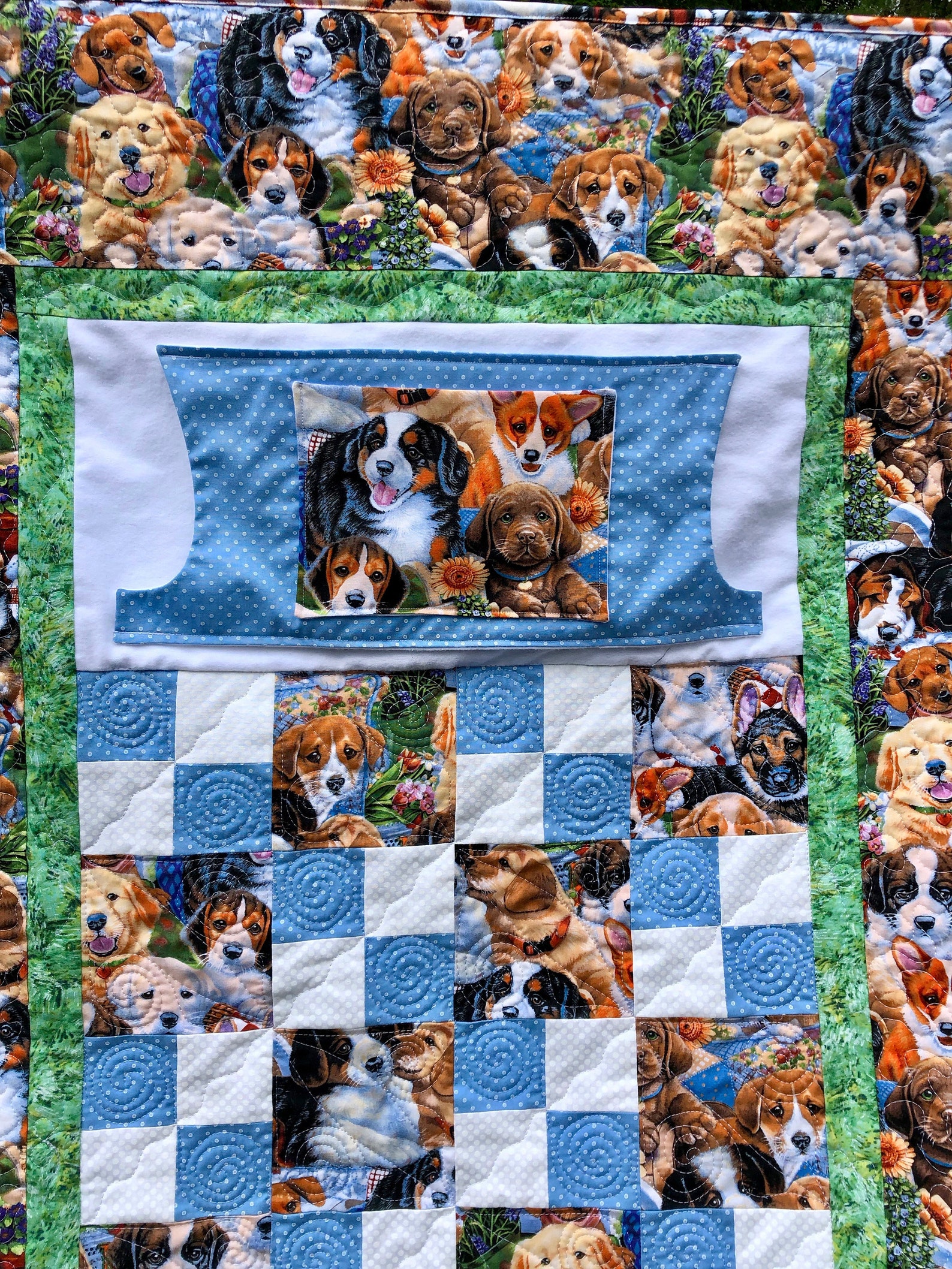 Puppy Love Lovie Lap Quilt With Pockets - Etsy