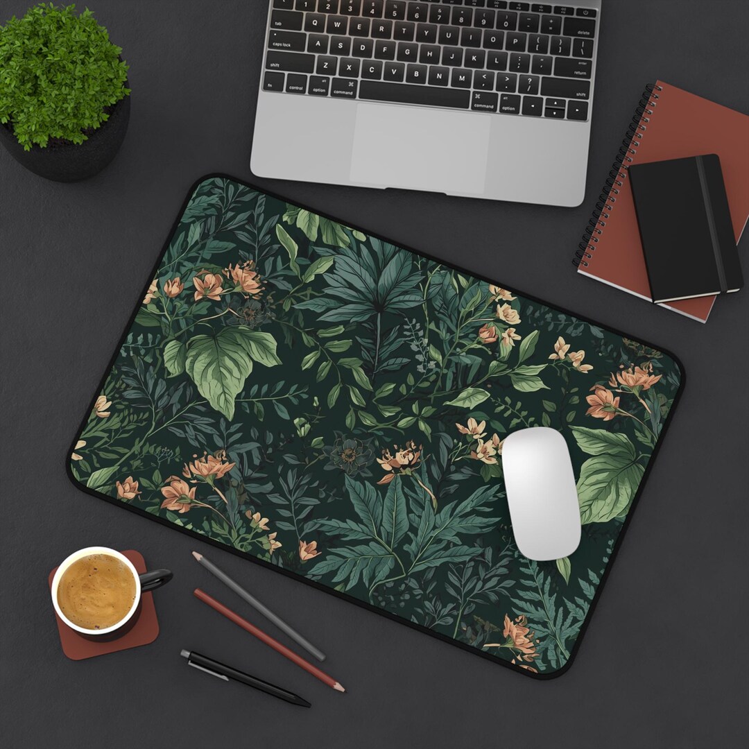 Floral Desk Mat, Cubicle Decor, Custom Mousepad, Desktop Organizer ...