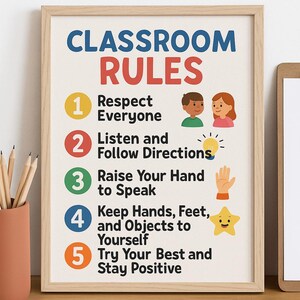 Colorful Classroom Rules Poster | 8x10 Printable PDF & JPEG | Back to ...