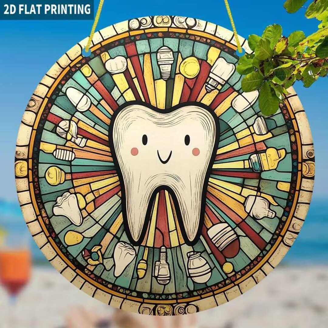 Dental Suncatcher Glass, Boho Tooth Wall Hanging, Dental Office Decor ...