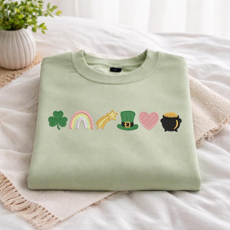 St. Patrick's Day Embroidery Bundle: Clover, Rainbow, Leprechaun Hat ...