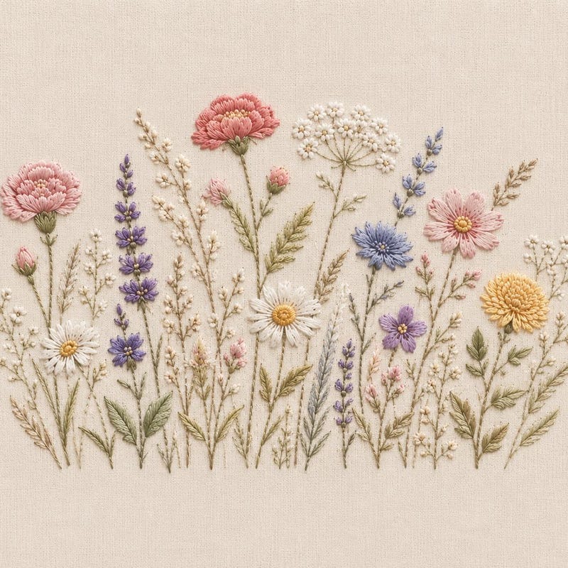 Blooms Embroidery Design - Etsy