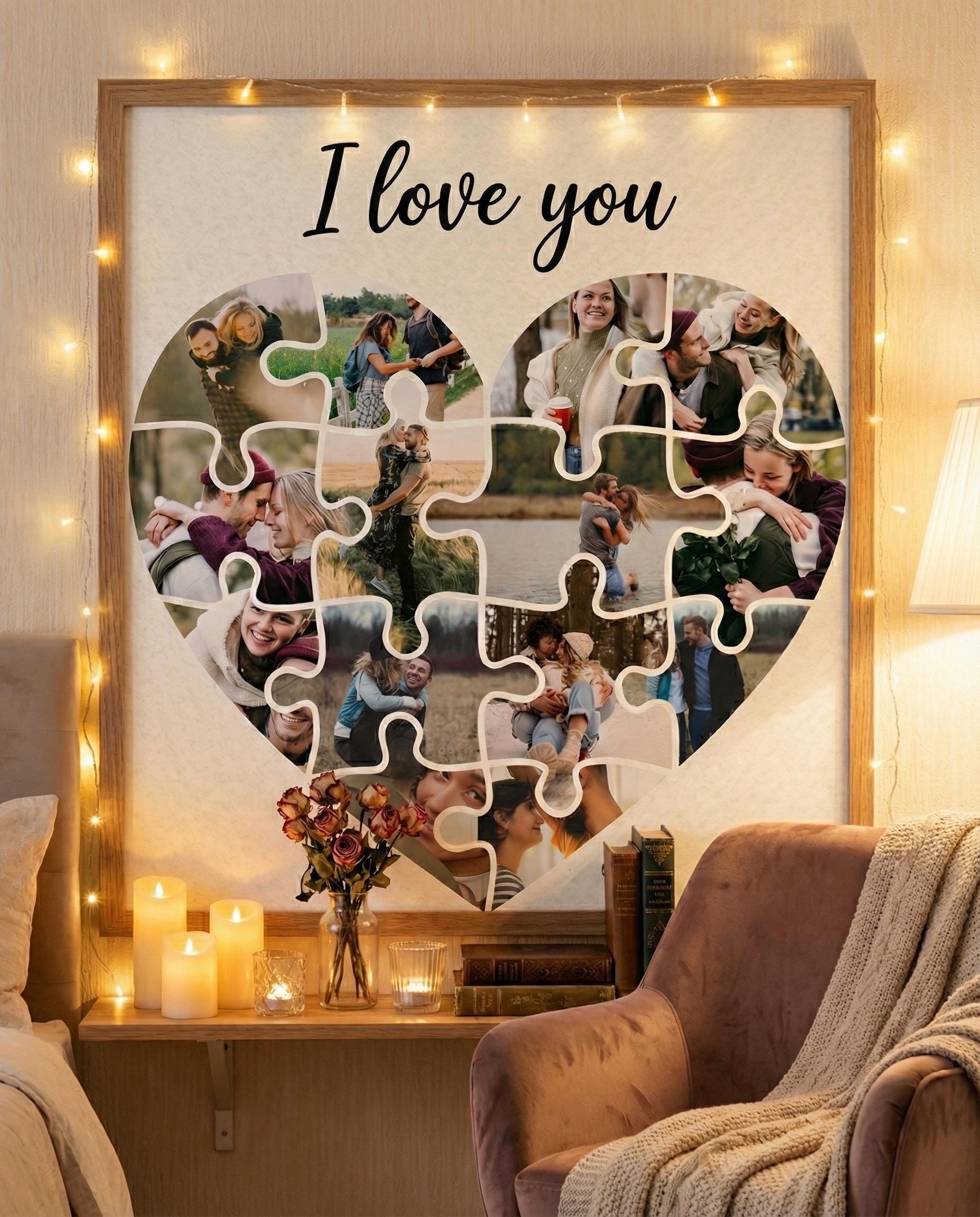 Custom Heart Photo Collage Puzzle • Valentine's Day Anniversary Gift - Etsy