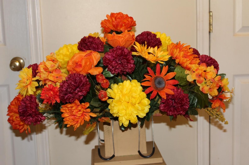 Headstone Saddles : Fall Flower Mix - Etsy