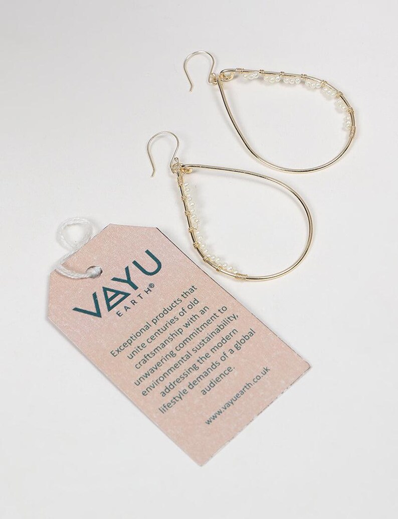 Lustrous Teardrop Clustered Pearl Brass Hoop Earrings - 5 X 4 Cm - Etsy UK
