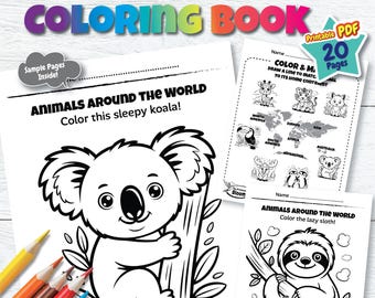 Animals Around the World Coloring Pages | 44 Pages | Educational ...