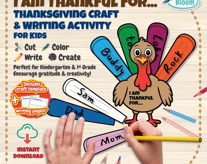 Manualidad de pavo de Acción de Gracias para niños / Actividad de ...