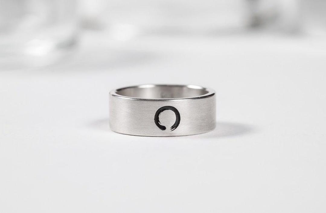 Men’s Sterling Silver Enso Ring – Handmade Minimalist Band With Black ...