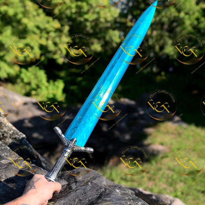 Holy Moonlight Sword Hand-forged Replica Blue Moon Sword – Full Metal ...