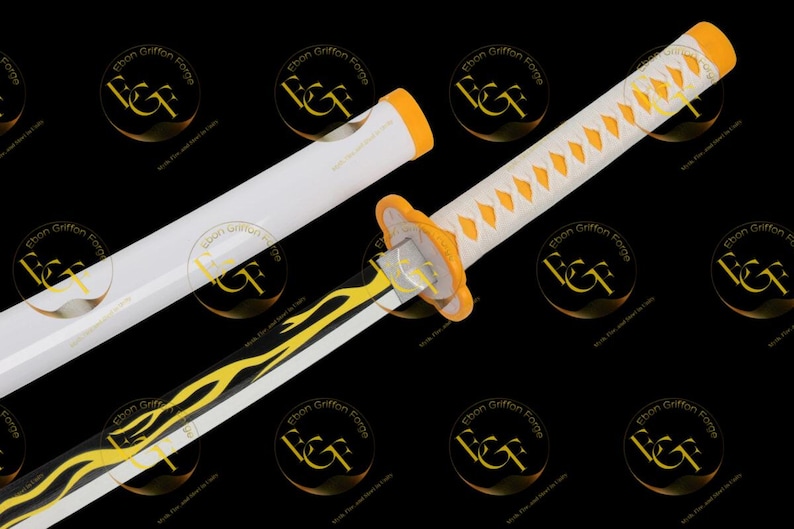 Zenitsu Katana – Demon Slayer Cosplay Prop – Thunder Breathing Nichirin ...