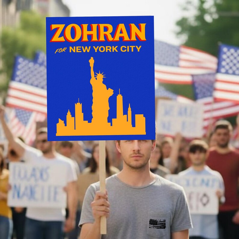 Zohran Mamdani New York NYC Mayor Poster, Vote Blue, Progressive ...