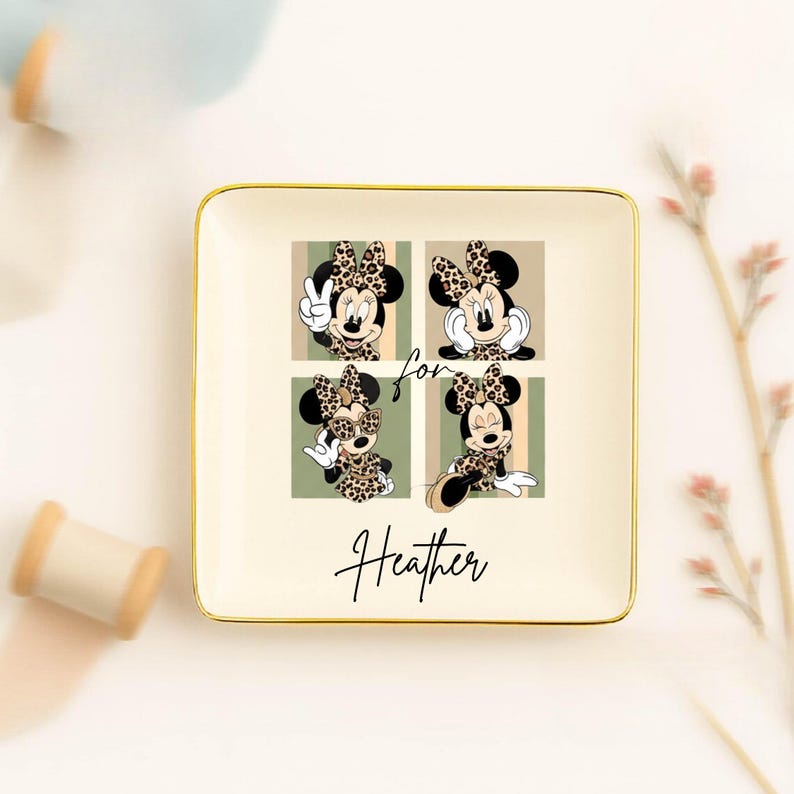 Custom Disney Minnie Trinket Dish, Engagement Disney Wedding Gifts ...
