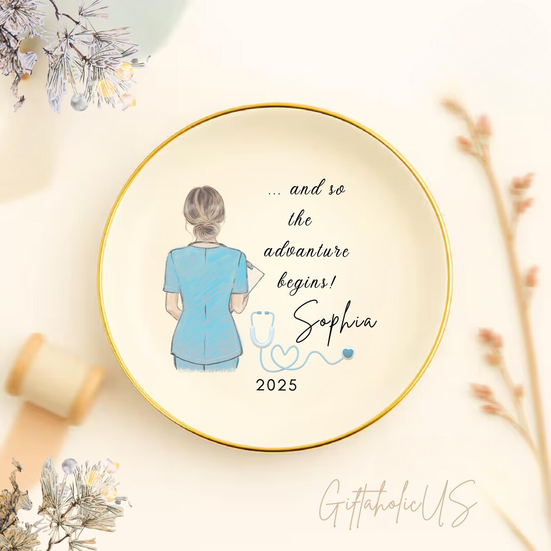 New Nurse Gift Personalized Ring Tray Graduation RN Nursing Grad ...
