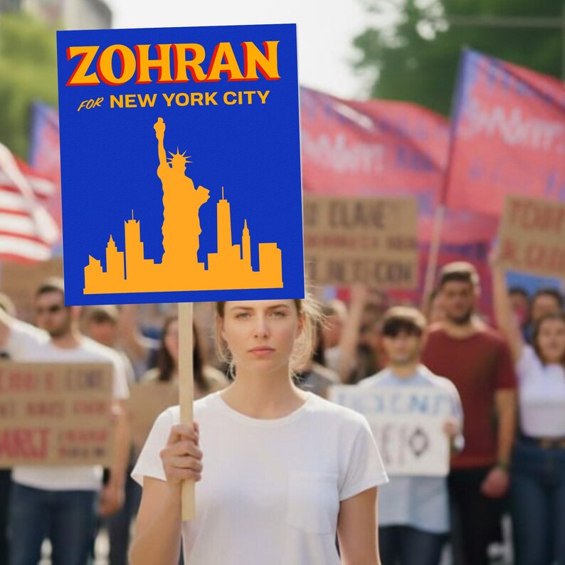 Zohran Mamdani New York NYC Mayor Poster, Vote Blue, Progressive ...