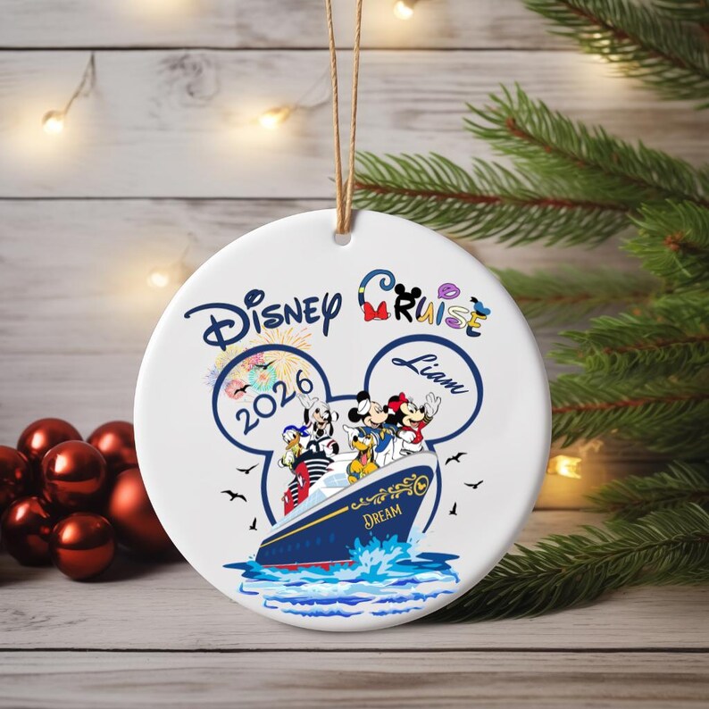 Personalized Disney Cruise Ornament, Mickey and Friends Christmas ...
