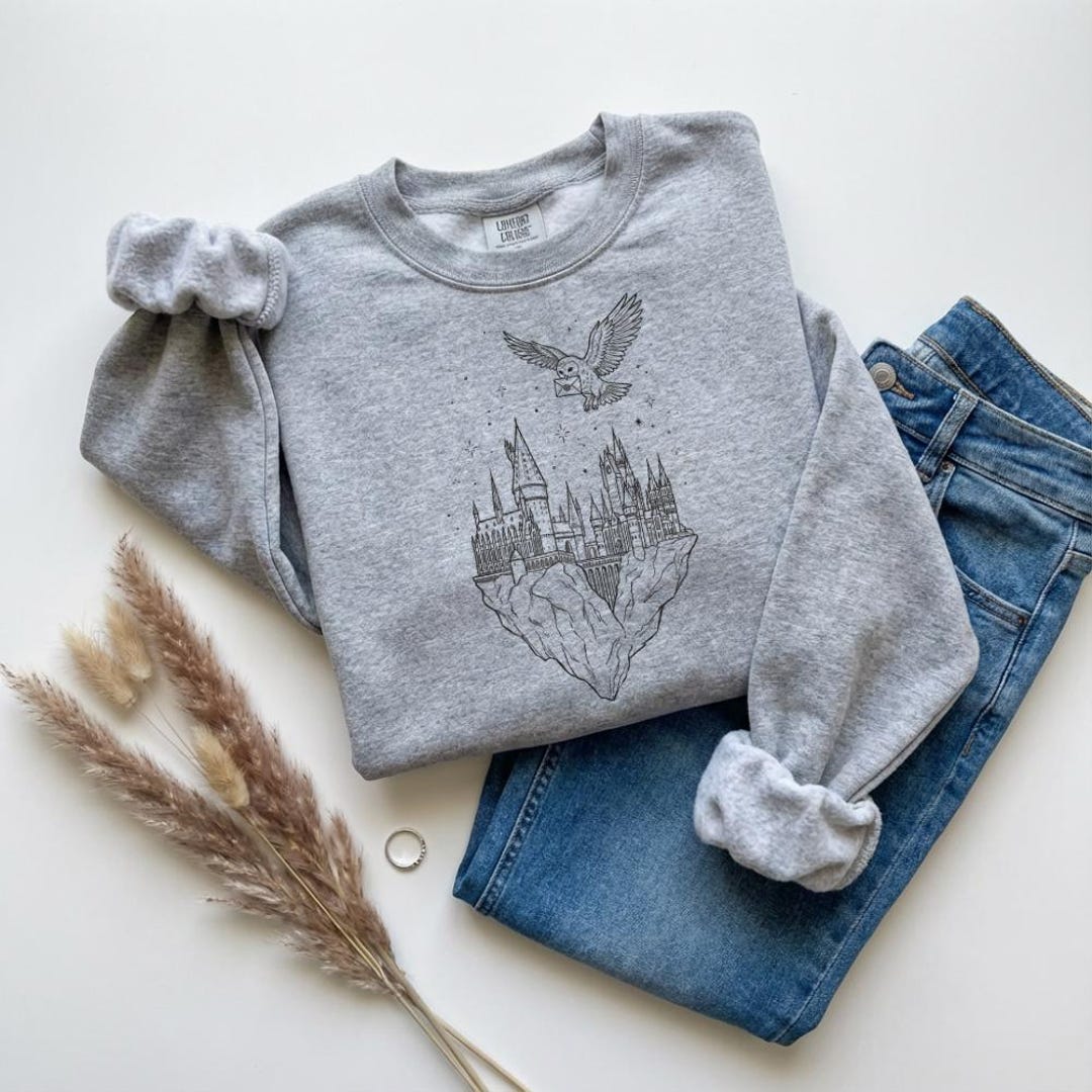 Comfort Colors Wizard Castle Owl Sweatshirt, Magical Fantasy Crewneck ...