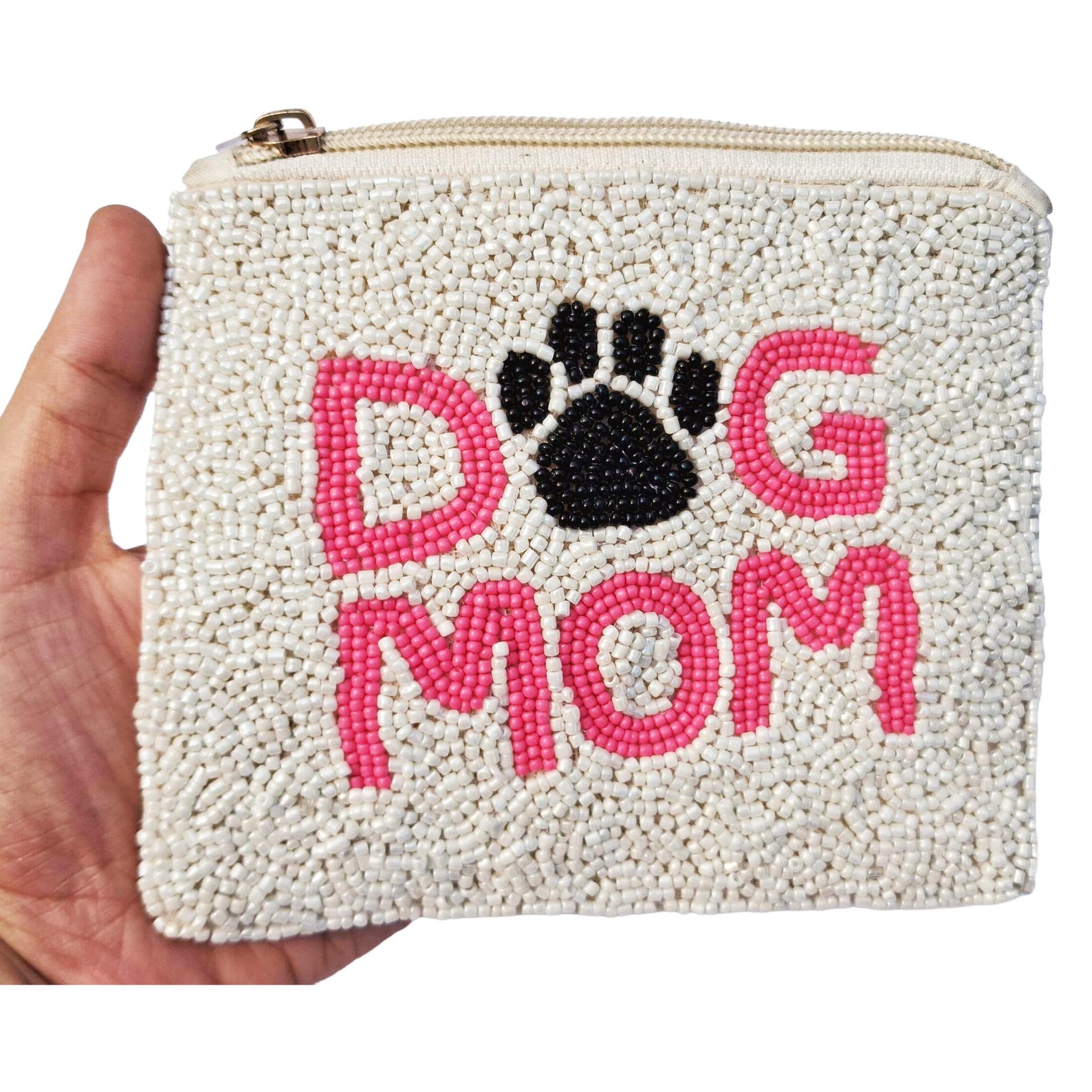 Handmade Beaded Dog Mom Coin Purse: Keychain Mini Pouch - Etsy