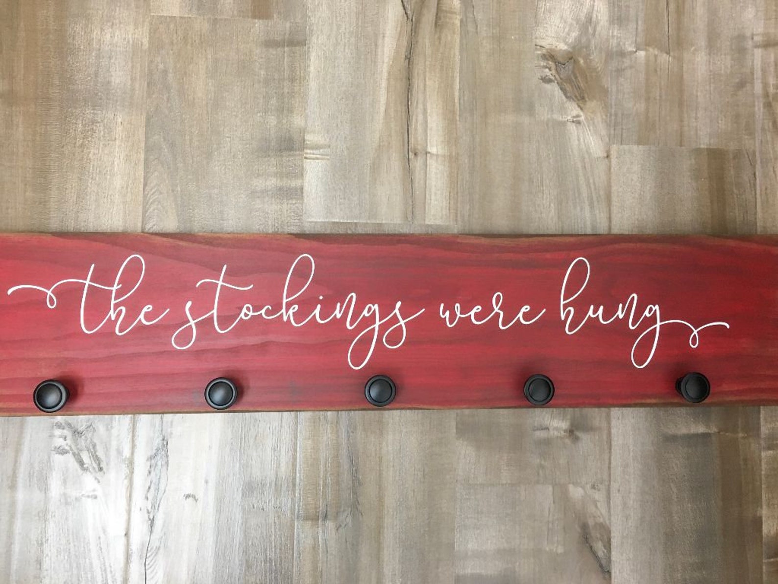 Christmas Stocking Holder Sign With the Stockings Were Hung - Etsy