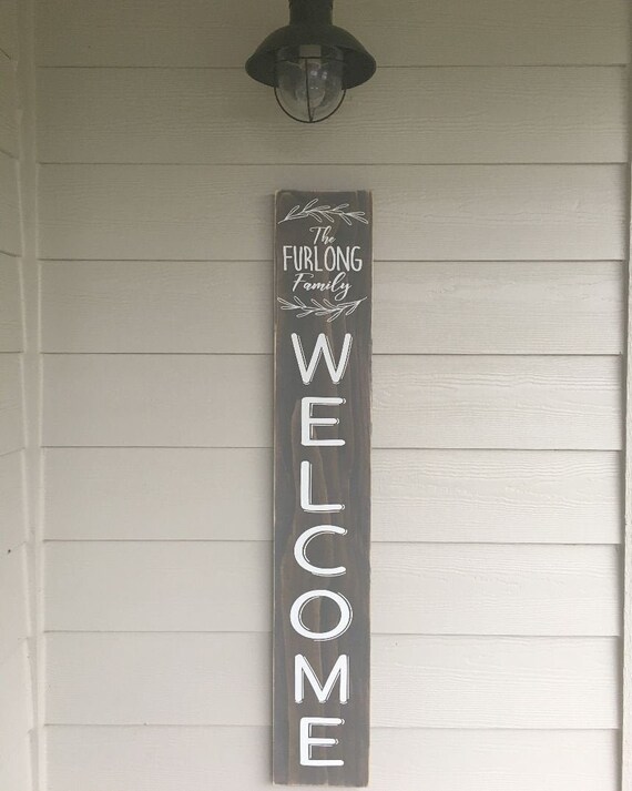Personalized Welcome Porch Sign Tall Welcome Sign With | Etsy