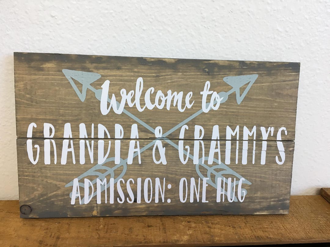 Grandparents Sign - Welcome to Grandma & Grandpa's Rustic Pallet Sign ...