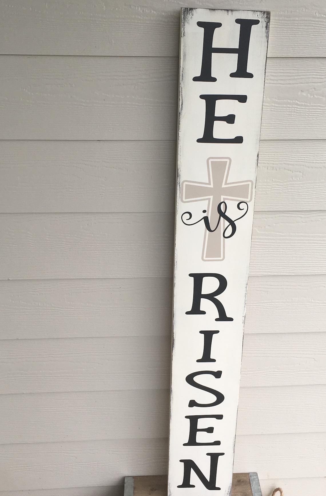 Easter Porch Sign He is Risen Porch Sign Easter Vertical | Etsy