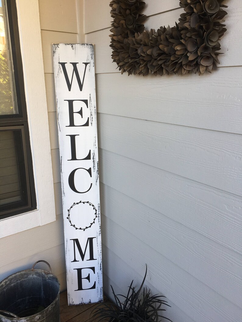 Welcome Farmhouse Style Wood Sign Porch Sign in Custom - Etsy