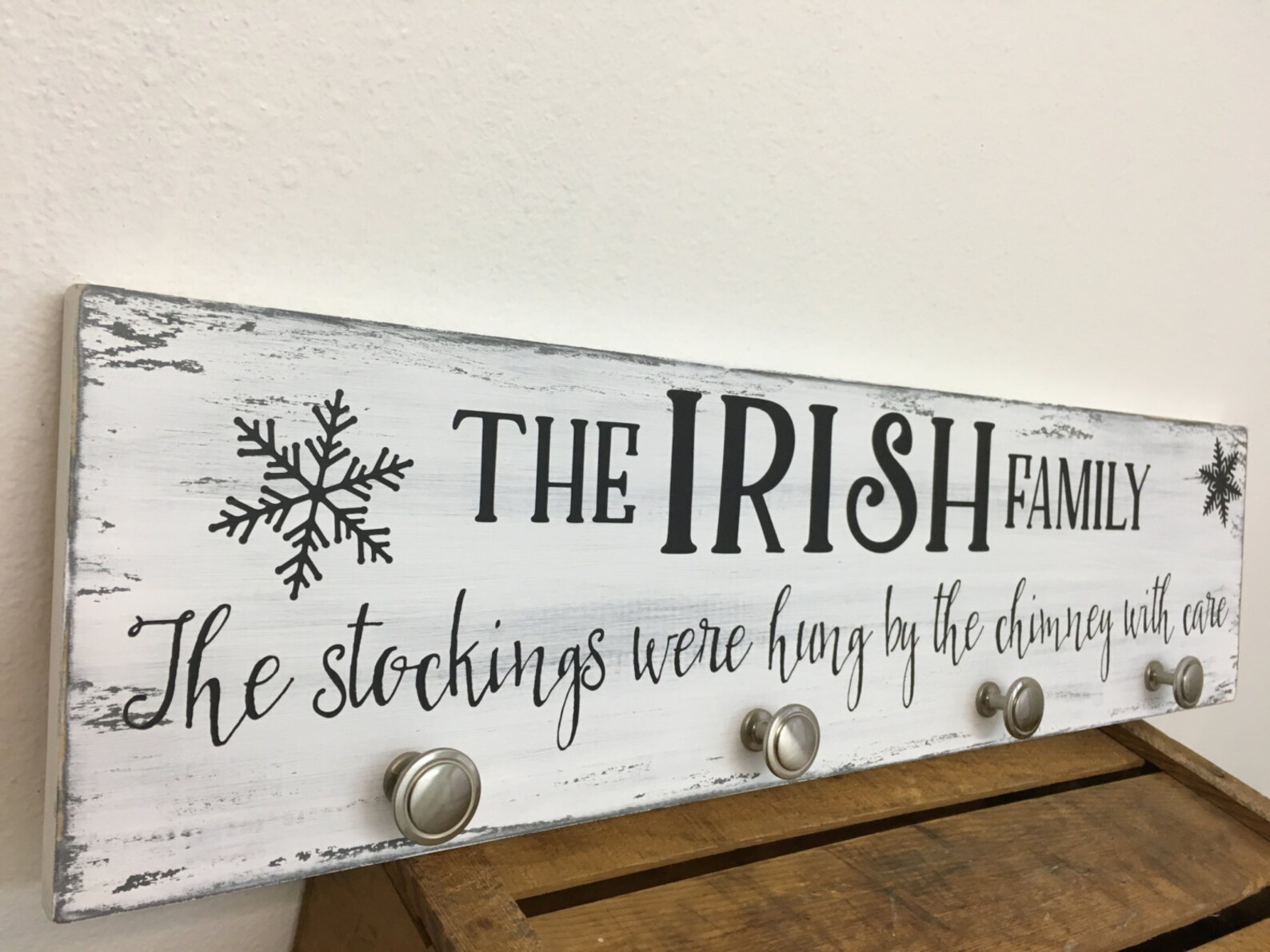 Christmas Stocking Holder Sign Personalized With Family Name - Etsy