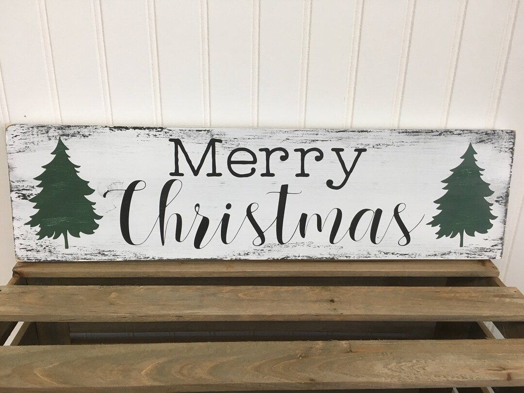 Merry Christmas Wood Sign Farmhouse Style Sign in Colors of - Etsy