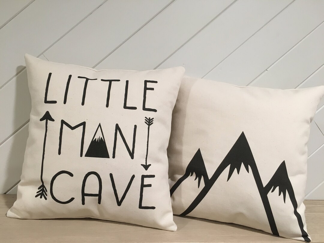 Mountain Pillow, Little Man Cave Pillow Set 12x12, 14x14, 16x16, 18x18 ...