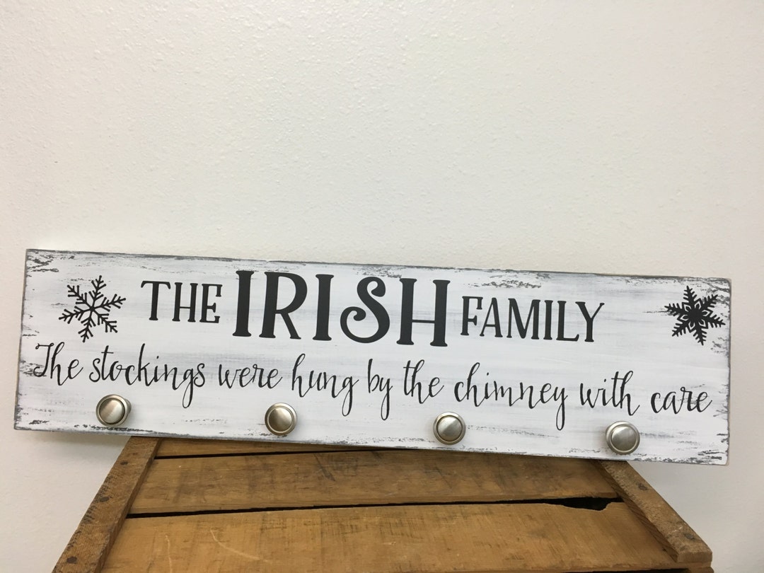 Christmas Stocking Holder Sign Personalized With Family Name the ...