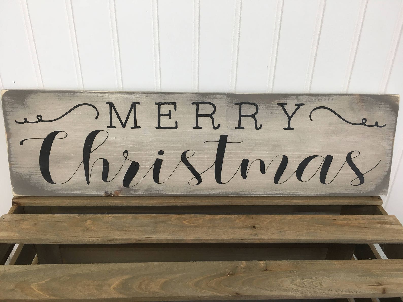 Merry Christmas Wood Sign Farmhouse Style Sign in Colors of - Etsy