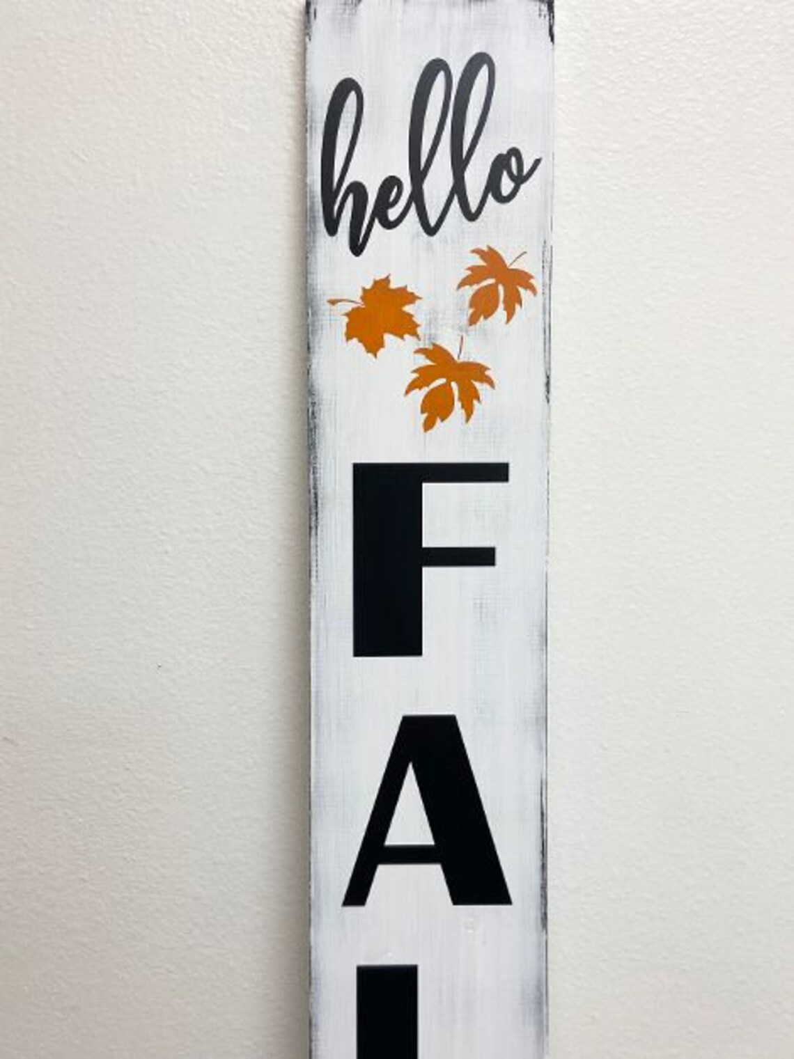 Hello Fall Porch Sign With Leaves and a Pumpkin Farmhouse - Etsy