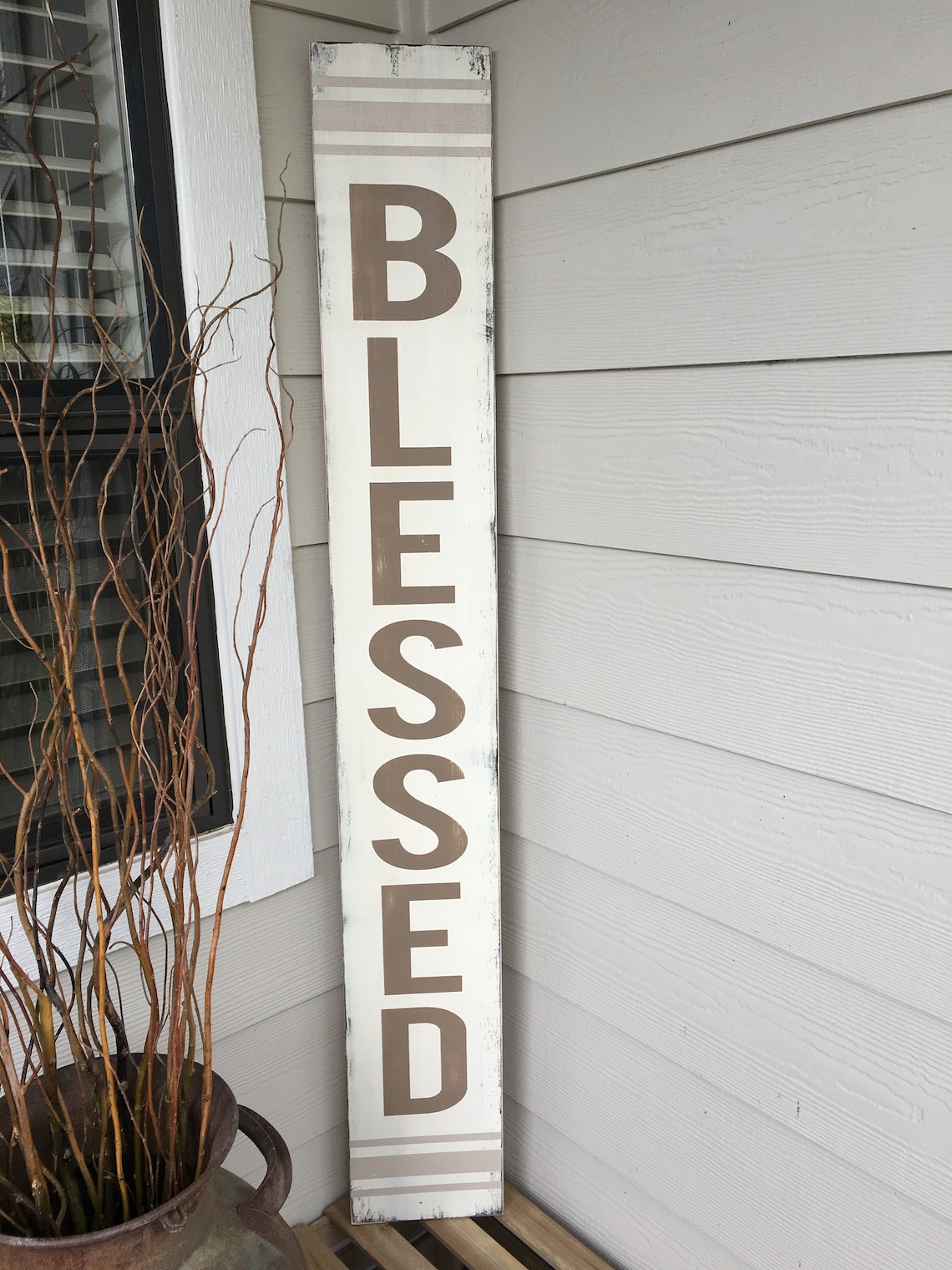 Blessed Farmhouse Style Wood Sign Porch Sign in Custom - Etsy