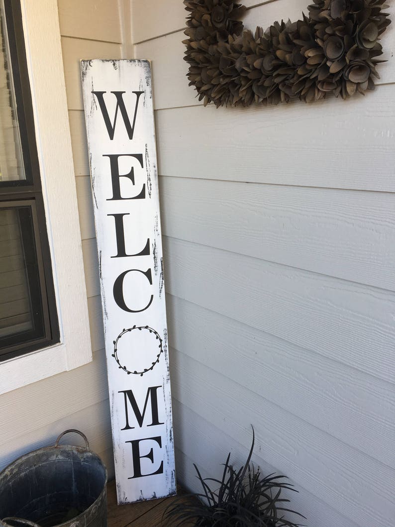 Welcome Farmhouse Style Wood Sign Porch Sign in Custom - Etsy