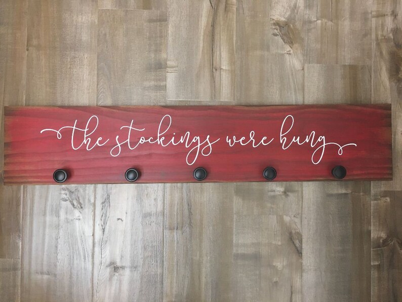 Christmas Stocking Holder Sign With the Stockings Were Hung - Etsy