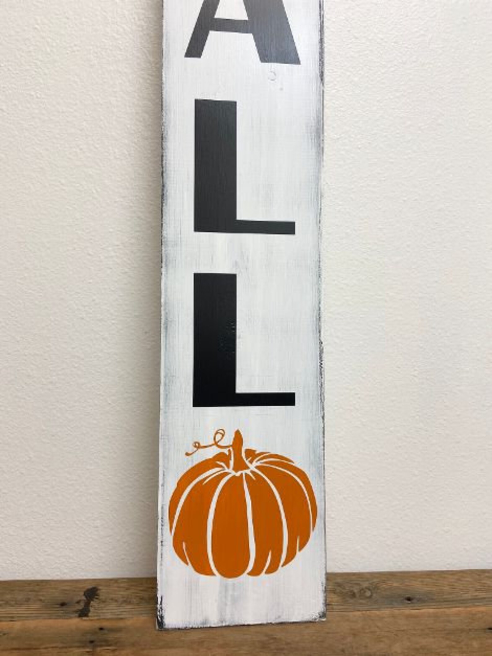 Hello Fall Porch Sign With Leaves and a Pumpkin Farmhouse - Etsy