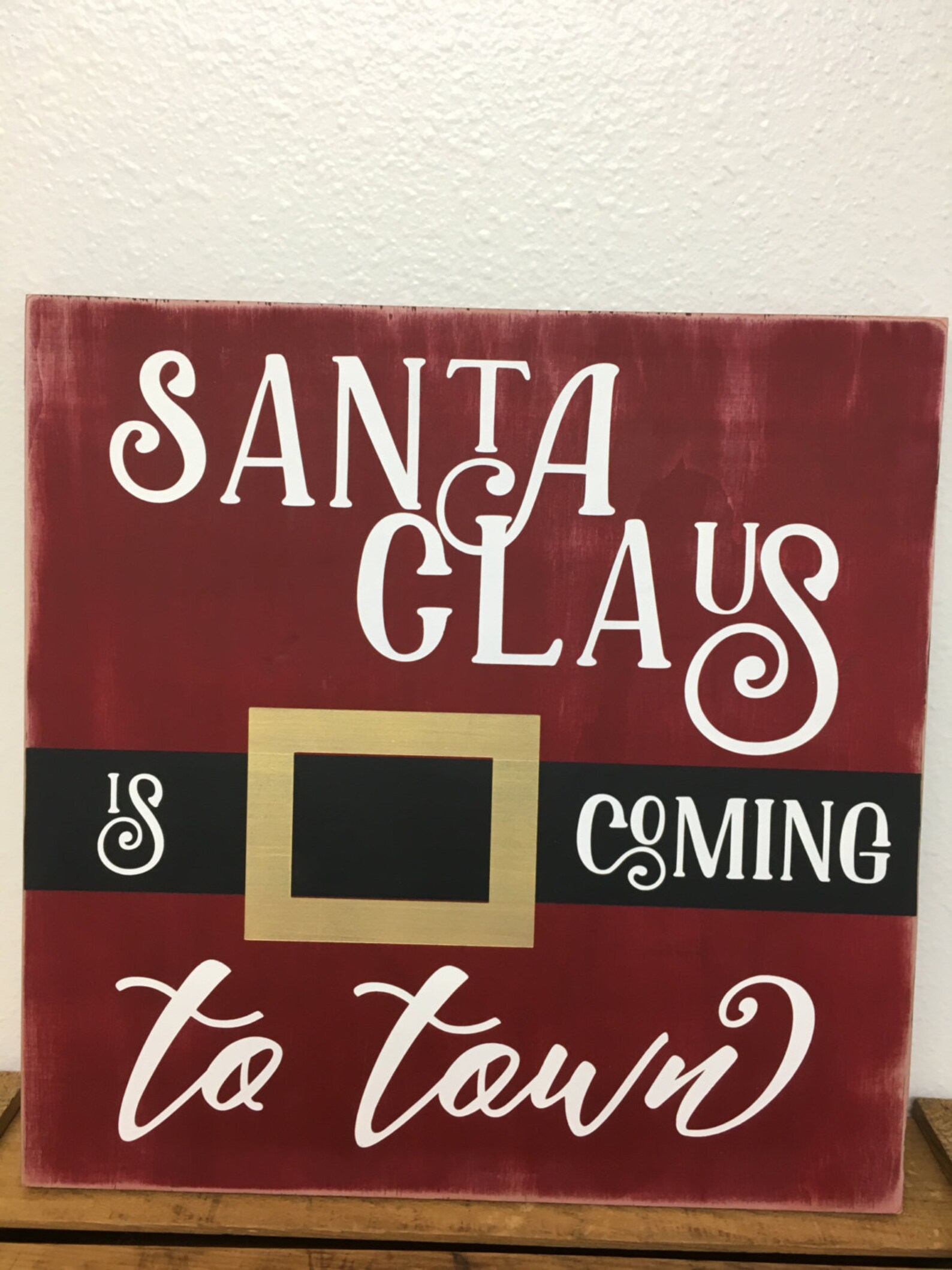 Santa Claus is Coming to Town Wood Sign Christmas Wood Sign | Etsy