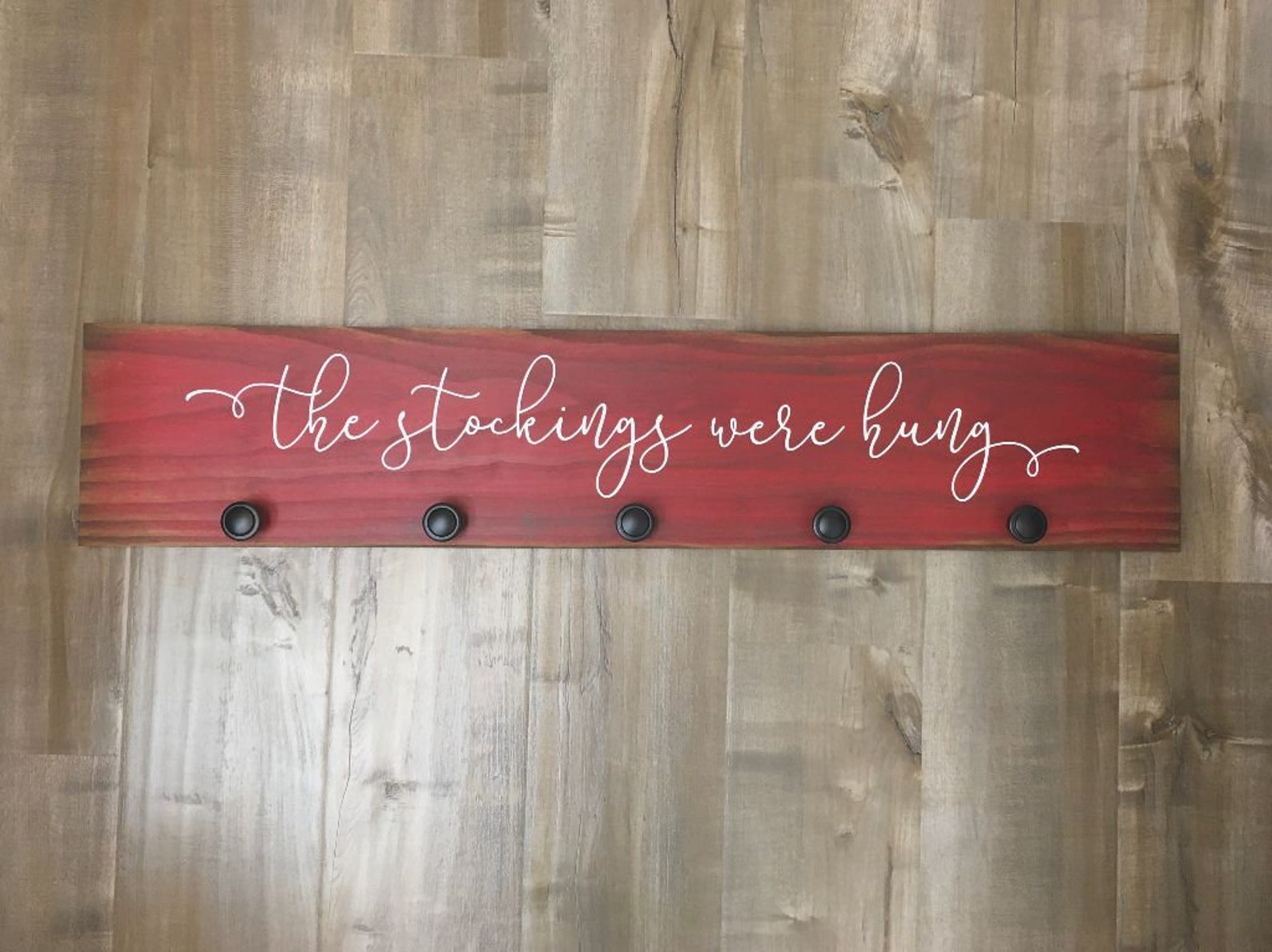 Christmas Stocking Holder Sign With the Stockings Were Hung - Etsy