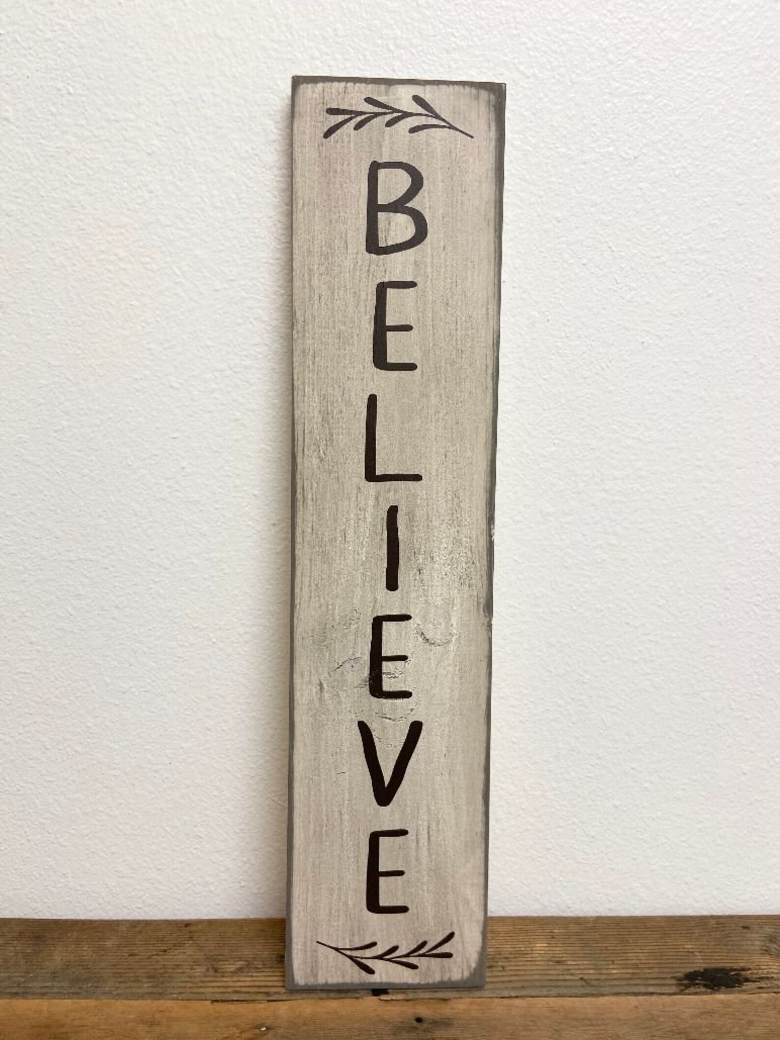 Believe Vertical Sign Custom Colors 5.5x24 LR-256 - Etsy Hong Kong
